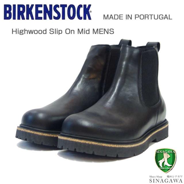 ビルケンシュトック BIRKENSTOCK Highwood Slip On Mid（メンズ）  1025764（ブラック）  チェルシーブーツ アンクルブーツ 「靴」