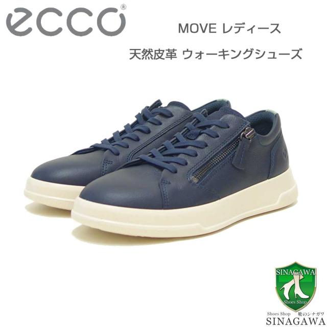 エコー ECCO MOVE W ネイビー 22381354668 （レディース） レザー サイドジップ レースアップ コンフォートシューズ「靴」