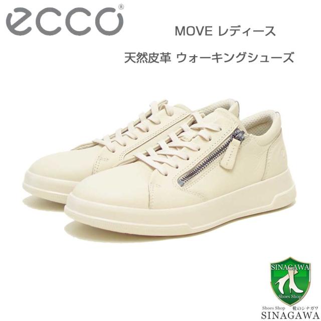 エコー ECCO MOVE W オフホワイト 22381361378 （レディース） レザー サイドジップ レースアップ コンフォートシューズ「靴」
