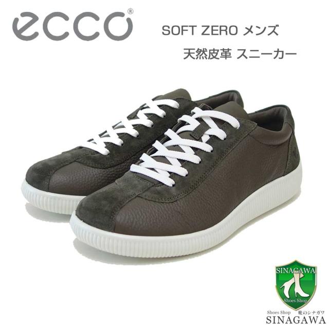 【SALE】 エコー ECCO SOFT ZERO LACE UP LEA MEN'S SNEAKER TARMAC 53775455894 （メンズ） 快適な履き心地のレザースニーカー  レースアップ ウォーキングシューズ 旅行「靴」