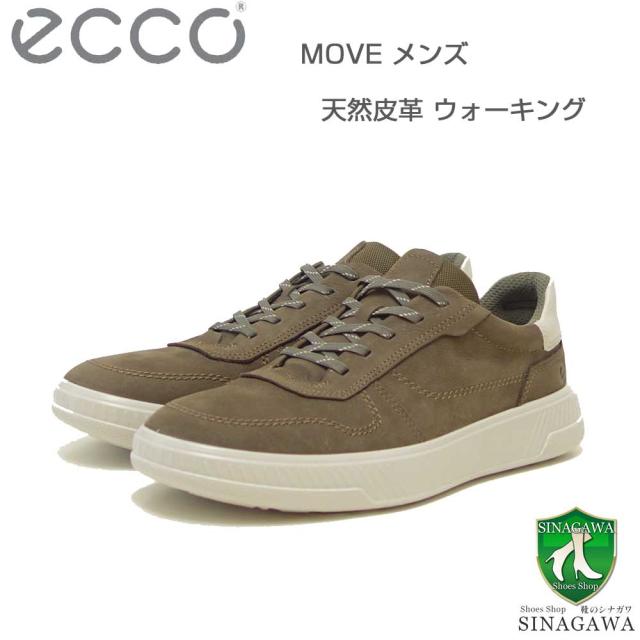エコー ECCO MOVE M SNEAKER 55162461395 DARK CLAY/GRAVIER （メンズ） 快適な履き心地のレザースニーカー  レースアップ ウォーキングシューズ 旅行「靴」