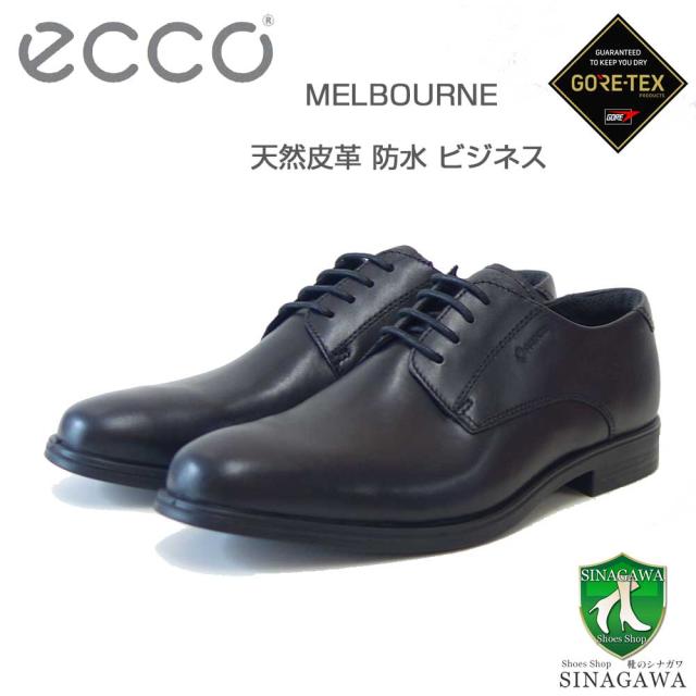 エコー ECCO MELBOURNE MENS GORE TEX SHOES   621934 01001 ブラック（メンズ）ゴアテックス 防水 天然皮革 ビジネスシューズ レースアップ プレーントゥ「靴」