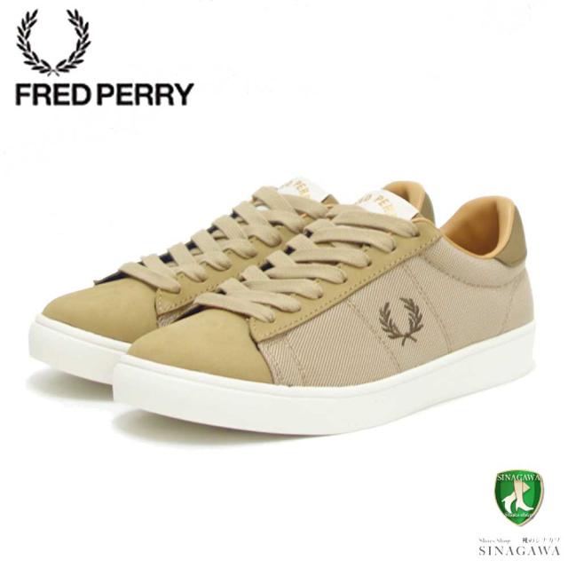 【SALE】 FRED PERRY フレッドペリー  B 5308 363（ユニセックス）SPENCER MESH / NUBUCK （スペンサー メッシュ／ヌバック） カラー：Warm Stone 天然皮革のローカットスニーカー  「靴」