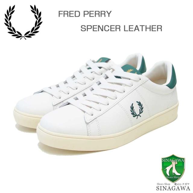 FRED PERRY フレッドペリー  B 4334 D06（ユニセックス）SPENCER LEATHER （スペンサー レザー） カラー：LIGHT ECRU 天然皮革のローカットスニーカー 「靴」