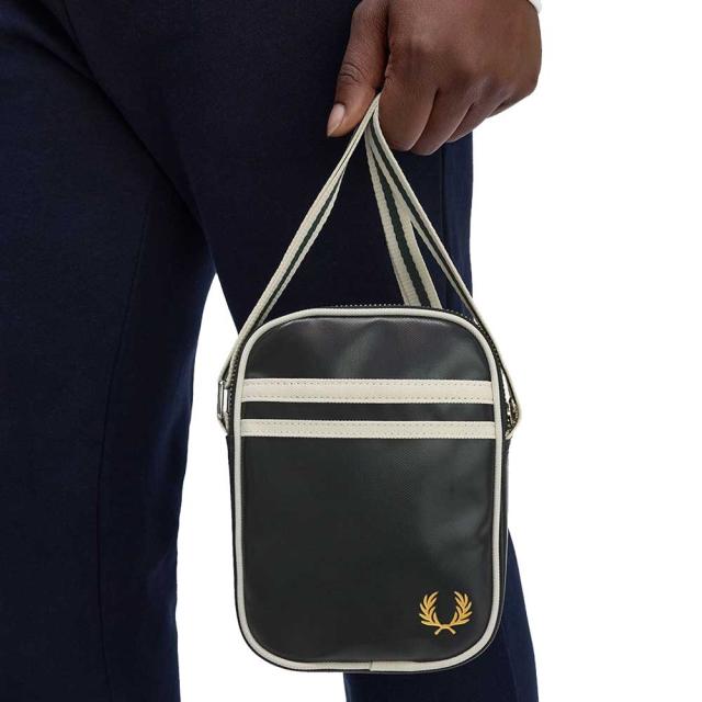 フレッドペリー バッグ FRED PERRY Classic Small Side Bag  L1179 (T11:NIGHT GREEN / ECRU)   ショルダー ボディバッグ