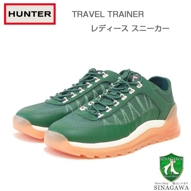 ハンター HUNTER WFF1100REN GNS（レディース）  レディース トラベルトレーナー  スニーカー  （カラー：リッチグリーン） スリッポン ラバーソール ハンドクラフト 正規品「靴」