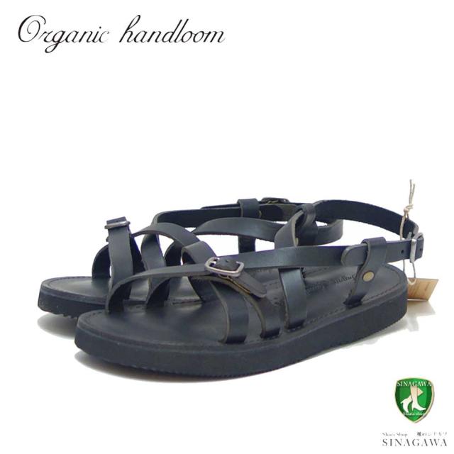 オーガニックハンドルーム Organic Handloom GAYA 001009 ブラック  フラットサンダル  日本製 天然皮革「靴」