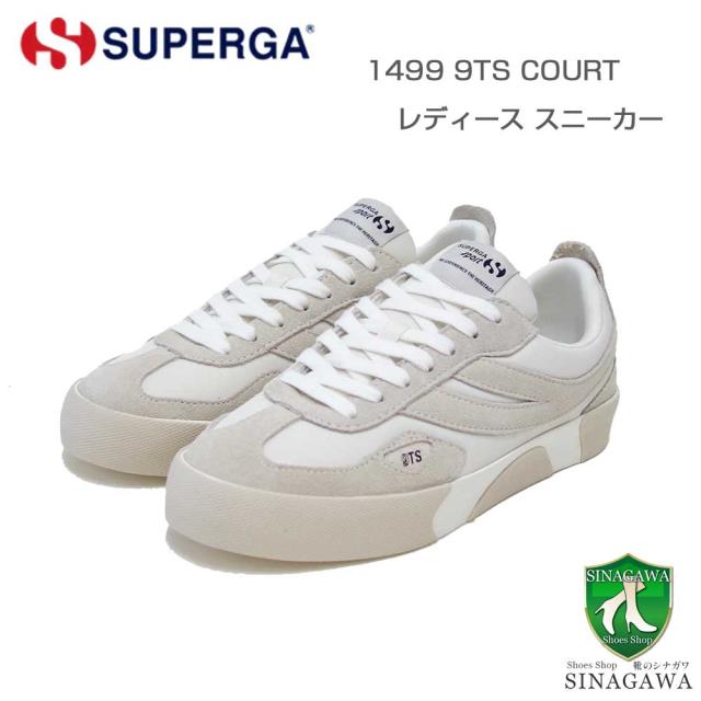 【SALE】 スペルガ SUPERGA 1499 9TS COURT（レディース） WHITE AVORIO / BGEGE GESSO (4a7141vwan1)  スエードレザースニーカー 「靴」