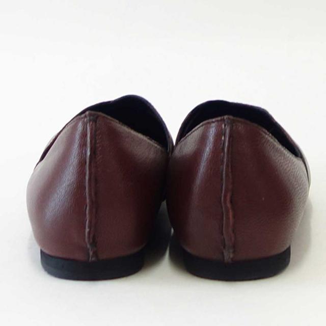 【SALE】 ユーコ イマニシ yuko imanishi +   76149 レッドブラウン 甲深 Vカット フラット スリッポンシューズ  展開サイズ 23cm 23.5cm 24cm「靴」