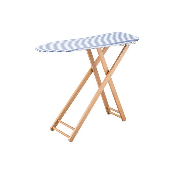 東谷 LFS-272BL アイロン台L 爽やかなストライプ柄と木製の脚を採用したアイロン台。女性に人気のナチュラルテイストに仕上げました。