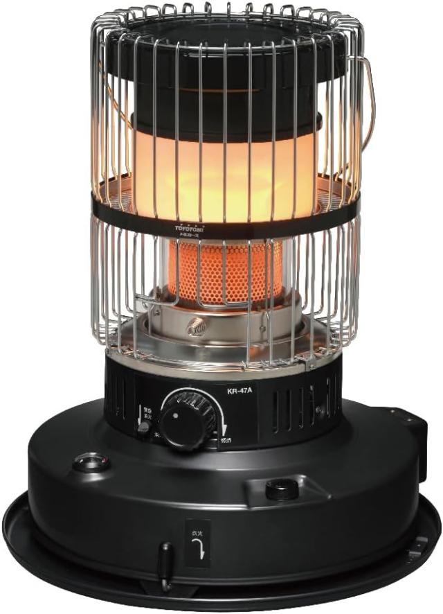 【トヨトミ】 対流形 石油ストーブ KR-47A (B) ブラック ダブルクリーン レトロ おしゃれ【コンクリート17畳/木造12畳まで】