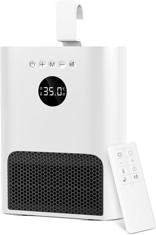 ヒーター 壁掛け 【人感センサー付き・ECOモード・2秒速暖 ・3way使用】 セラミックヒーター ？能 暖房器具 吊り下げ式 脱衣所ヒーター 4w/600w 2段階調整 1-12Hタイマー機能