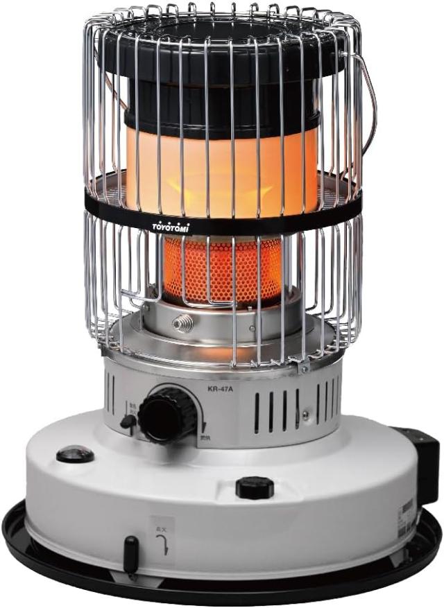 【トヨトミ】対流形 石油ストーブ 高火力 遠赤外線 ダブルクリーンタイプ レトロ KR-47A(W) ホワイト 日本製 木造（戸建）12畳まで（20.0？）コンクリート（集合）17畳まで（28.0？）