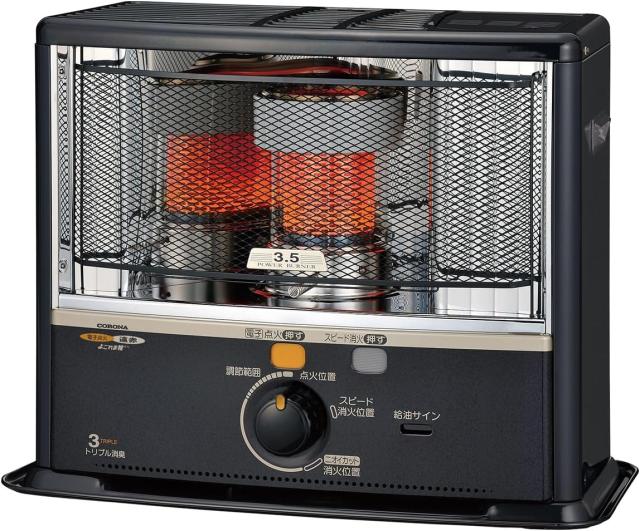 CORONA(コロナ) 石油ストーブ 【日本生産】 遠赤ヒーター (木造9畳 / コンクリート13畳 まで) 電源不要 防災対策 タンク容量5L ワンタッチ給油 トリプル消臭 SX-E3525WY(HD)