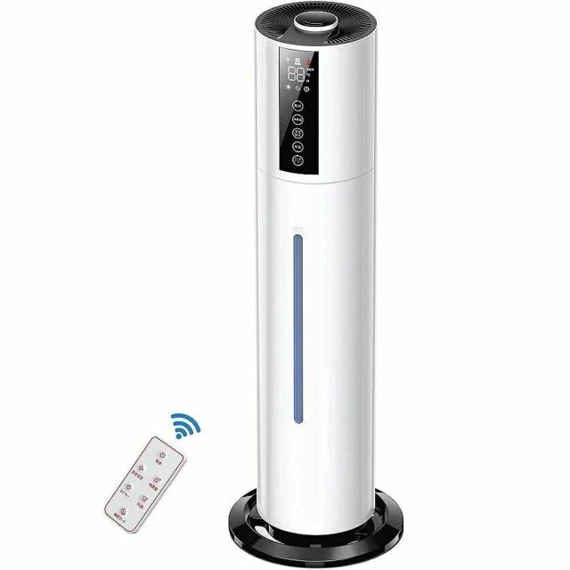 【UV除菌ライト & 湿度設定】 加湿器 8L 大容量 タワー型 超音波加湿器 上から給水 48時間連続加湿 定湿機能 12時間タイマー 温湿度表示 ミスト高さ1.5m 吹出し口360°回転 3段階ミスト調整 空気清浄機 アロマ対応 次亜塩素酸水対応 家庭 オフィス 会社 静音加湿器
