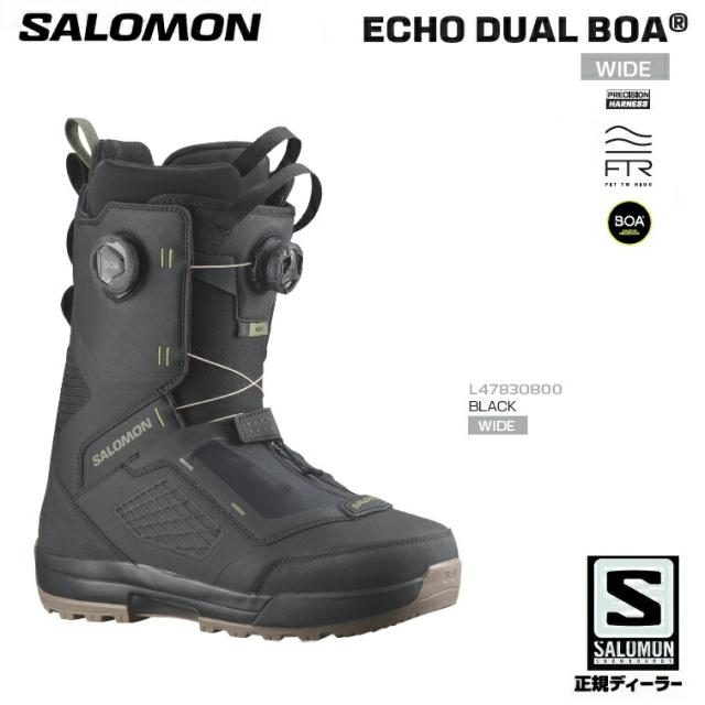 SALOMON サロモン 25-26 ECHO  DUAL BOA Boots  カラー: BLACK (WIDEFIT)  2026 エコー　デュアルボア【全国送料無料】   正規品　保証書付　/スノーボードブーツ　店舗成型無料　25-26