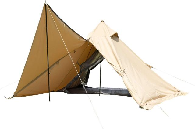 新品 BUNDOK(バンドック) ソロ ティピー 1 TC BDK-75TC 【1人用】 カーキ色 ワンポール テント 混紡綿 フルクローズ スカート巻き上げ式/フロント ウォール