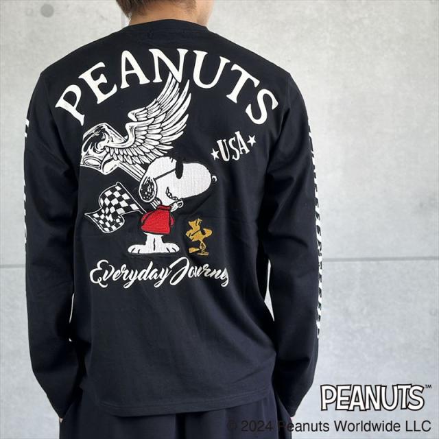 SNOOPY/スヌーピー メンズ 長袖Tシャツ（ロンT） FLAGSTAFF フラッグスタッフ PEANUTS ピーナッツ キャラクター アメカジ レディース 刺繍 送料無料