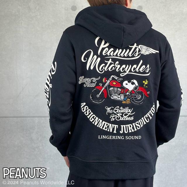 SNOOPY/スヌーピー メンズ 裏毛ZIPパーカー スウェット FLAGSTAFF フラッグスタッフ PEANUTS ピーナッツ キャラクター アメカジ レディース 刺繍 送料無料