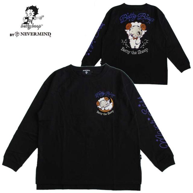 ベティーブープ Betty Boop BIGシルエット オーバーサイズ 長袖Tシャツ（ロンT） 刺繍 メンズ レディース ユニセックス 大きいサイズ 送料無料