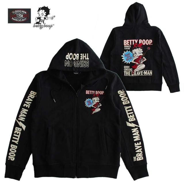 ベティーブープ Betty Boop コラボ The BRAVE-MAN ザ・ブレイブマン 裏毛ZIPパーカー スウェット メンズ レディース アウター キャラクター アメカジ 刺繍 送料無料