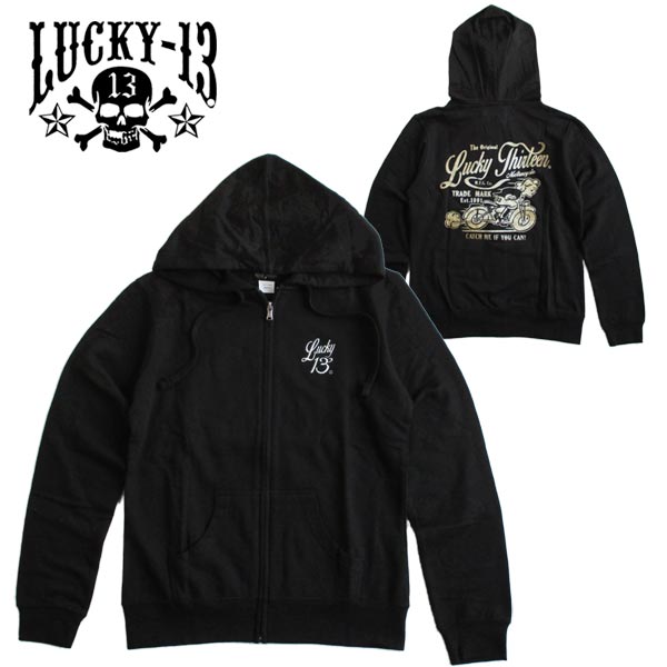 LUCKY13（ラッキーサーティーン/ラッキー13）　レディース ジップアップ フードパーカー/スウェット  パンク PUNK ロカビリー Rockabilly ファッション モッズ 送料無料