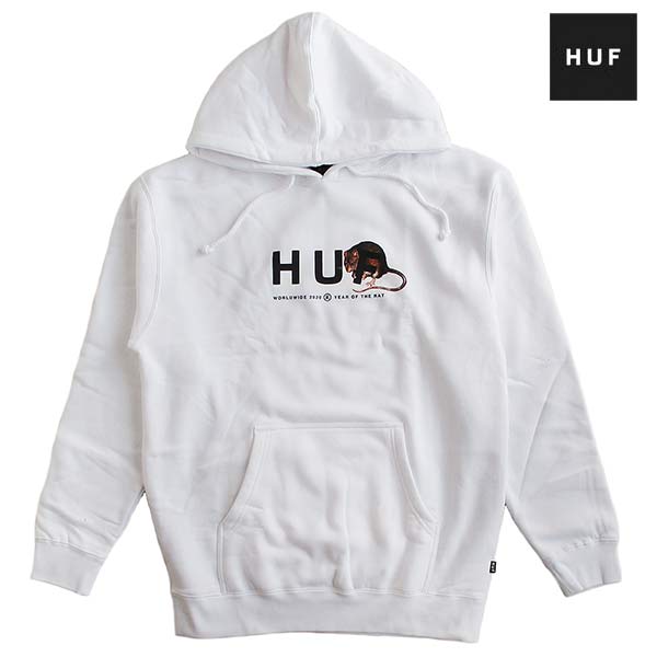 HUF ハフ メンズ プルオーバーパーカー スウェット YEAR OF RAT OG LOGO P/O HOODIE カラー：WHITE