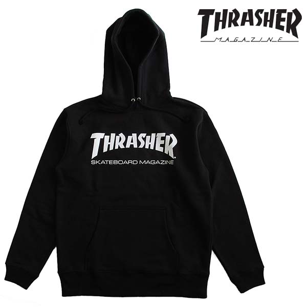 THRASHER/スラッシャー メンズ 裏起毛プルオーバーパーカー スウェット カラー：BLACK 日本正規ライセンス商品