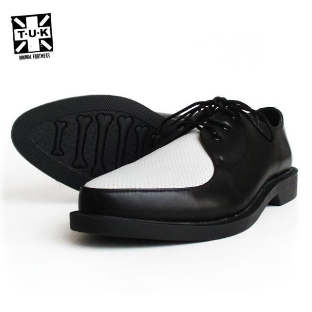 TUK/ティーユーケー ラバーソール ポインテッドトゥ ジャムシューズ メンズ 「Black & White Pointed Jam Shoe」 A3366 靴 スニーカー  厚底 パンク  ロカビリー レディース ファッション JAM モッズ 送料無料
