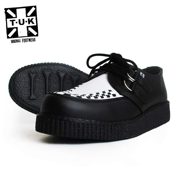 TUK/ティーユーケー ラバーソール メンズ 「Black & White TUK skin Viva II Low Creeper」 F9681  靴 スニーカー  厚底 パンク ロカビリー レディース ファッション モッズ 送料無料