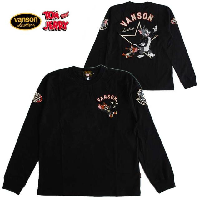 VANSON/バンソン トムとジェリー コラボ 長袖Tシャツ（ロンT） トム＆ジェリー キャラクター 刺繍 メンズ レディース 送料無料