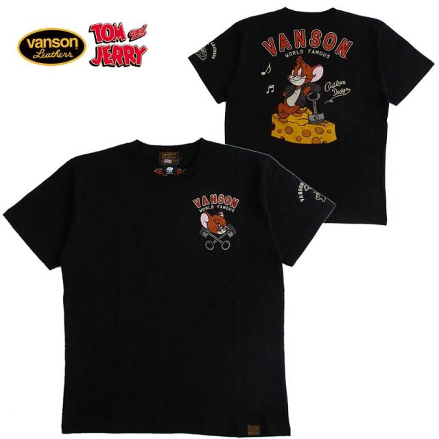 VANSON/バンソン トムとジェリー コラボ メンズ 天竺半袖Tシャツ トム＆ジェリー/キャラクター/刺繍/レディース 送料無料