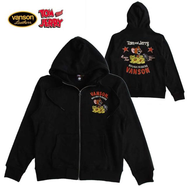 VANSON バンソン トムとジェリー 起毛ボンディング ZIPパーカー メンズ レディース TOM & JERRY トム＆ジェリー キャラクター アウター 送料無料