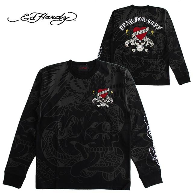 エド・ハーディー Ed Hardy 長袖Tシャツ（ロンT） 刺繍 メンズ レディース 送料無料
