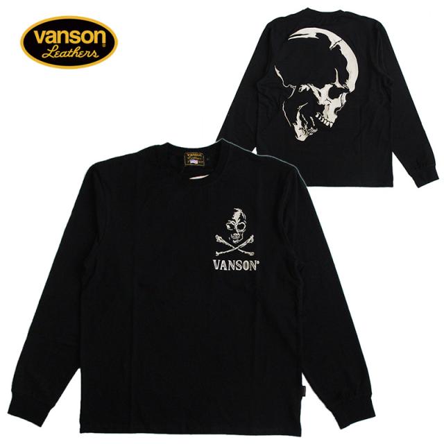 VANSON/バンソン メンズ ベア天長袖Tシャツ（ロンT） スカル 刺繍 送料無料