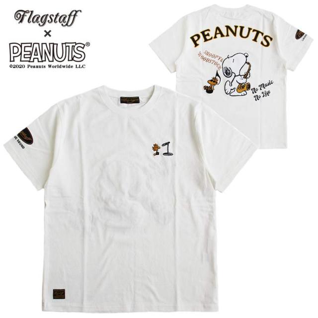 SNOOPY/スヌーピー 半袖Tシャツ FLAGSTAFF フラッグスタッフ メンズ レディース PEANUTS ピーナッツ キャラクター アメカジ 刺繍 送料無料