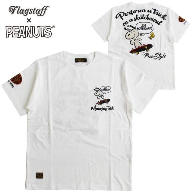 SNOOPY/スヌーピー 半袖Tシャツ FLAGSTAFF フラッグスタッフ メンズ レディース PEANUTS ピーナッツ キャラクター アメカジ 刺繍 送料無料