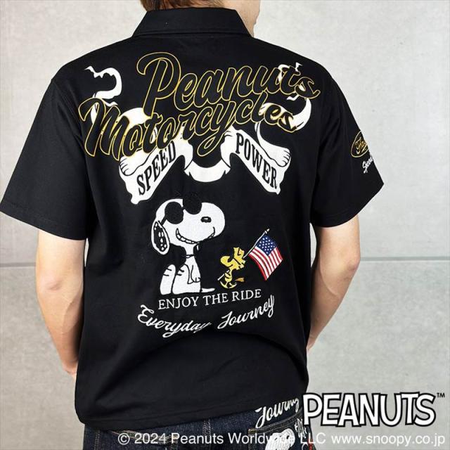 SNOOPY/スヌーピー 半袖ポロシャツ FLAGSTAFF フラッグスタッフ メンズ レディース PEANUTS ピーナッツ キャラクター アメカジ 刺繍 送料無料