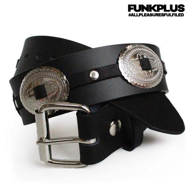 FUNK PLUS ファンクプラス メンズ コンチョベルト スタッズベルト ブラック BT556 パンクファッション ロックファッション 送料無料