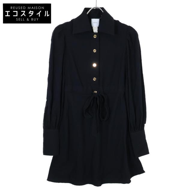 PATOU パトゥ DR14201679998 ブラック 金ボタン ワンピース 34 ブラック レディース