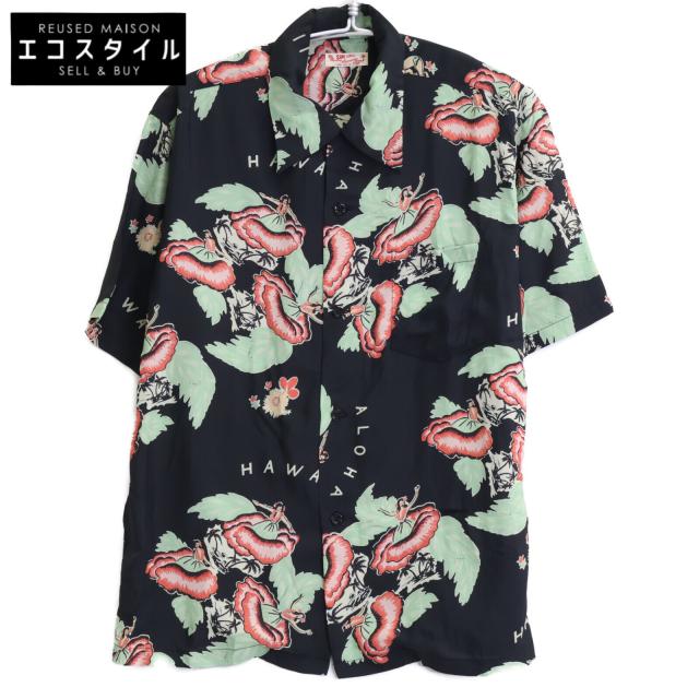 SUN SURF サンサーフ トップス L ブラック メンズ