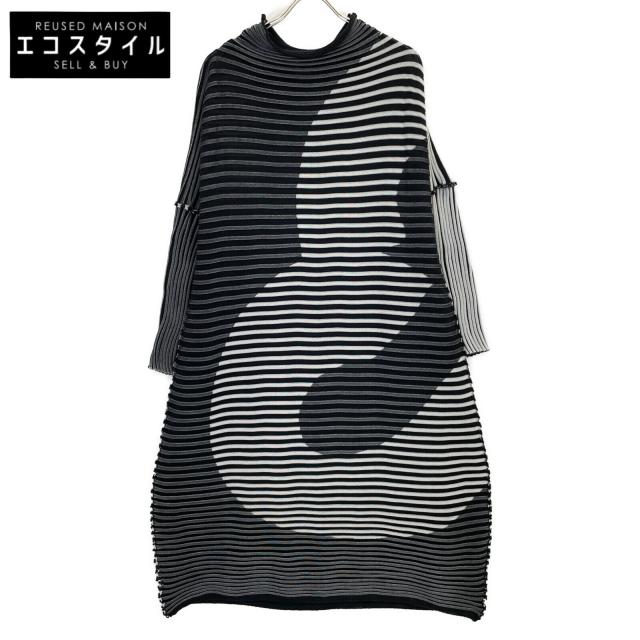 ISSEY MIYAKE イッセイミヤケ ワンピース 2 グレー／ブラック レディース