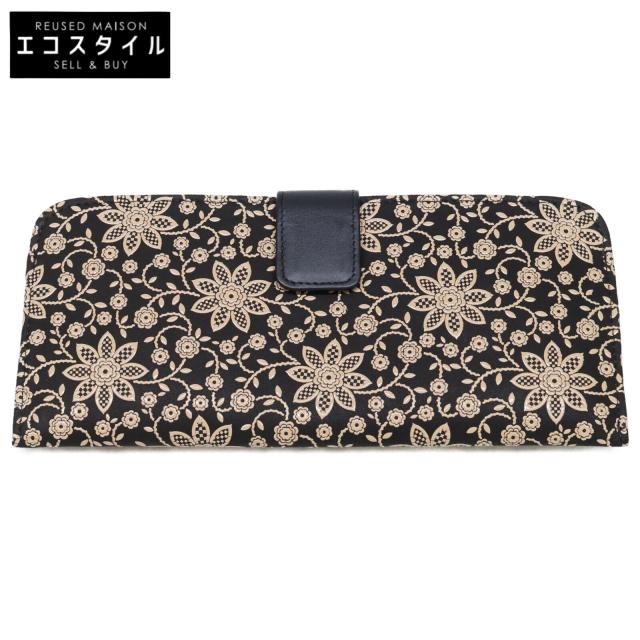 印傳屋 長財布（小銭入れあり） ブラック/ベージュ レディース