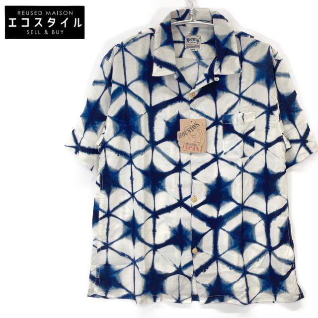 HOUSTON ヒューストン トップス L オフホワイト／ブルー メンズ