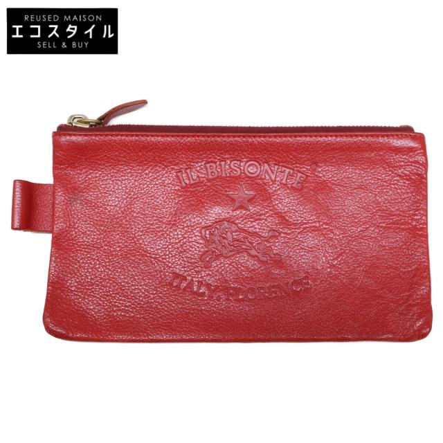 IL BISONTE イルビゾンテ ポーチ レッド レディース