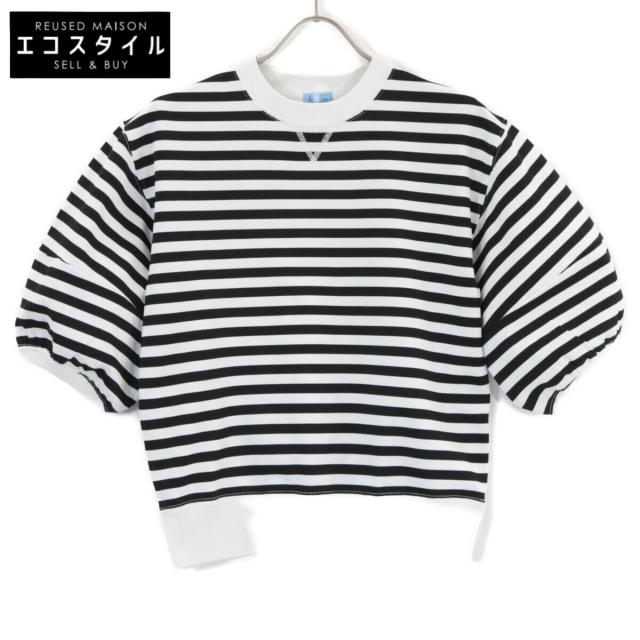 KUMIKYOKU 組曲 トップス S2 ブラック×ホワイト レディース