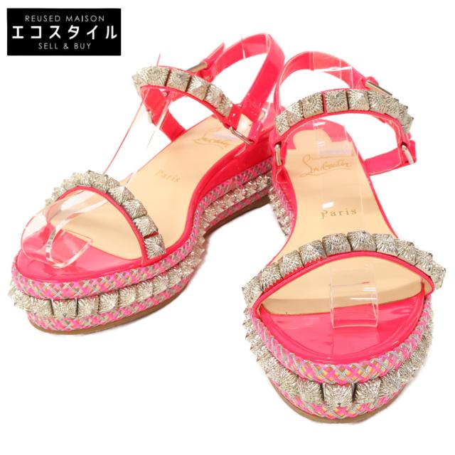 Christian Louboutin クリスチャンルブタン シューズ 39 ピンク/シルバー レディース
