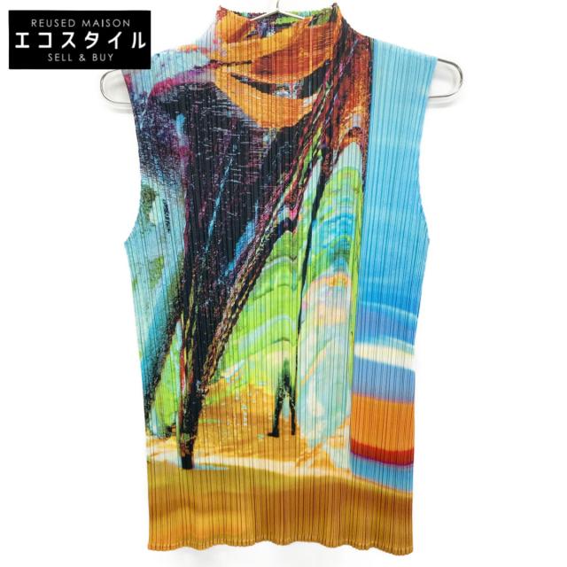 PLEATS PLEASE プリーツプリーズ トップス 3 ブルー×オレンジ レディース