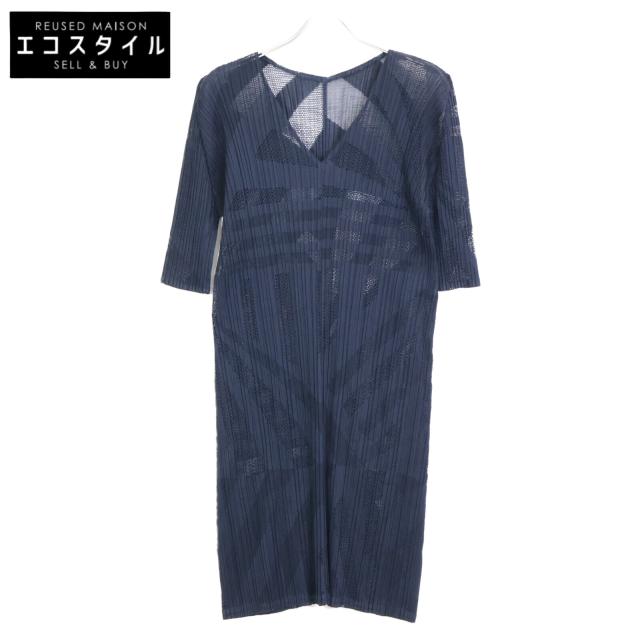 PLEATS PLEASE プリーツプリーズ トップス 3 ネイビー レディース