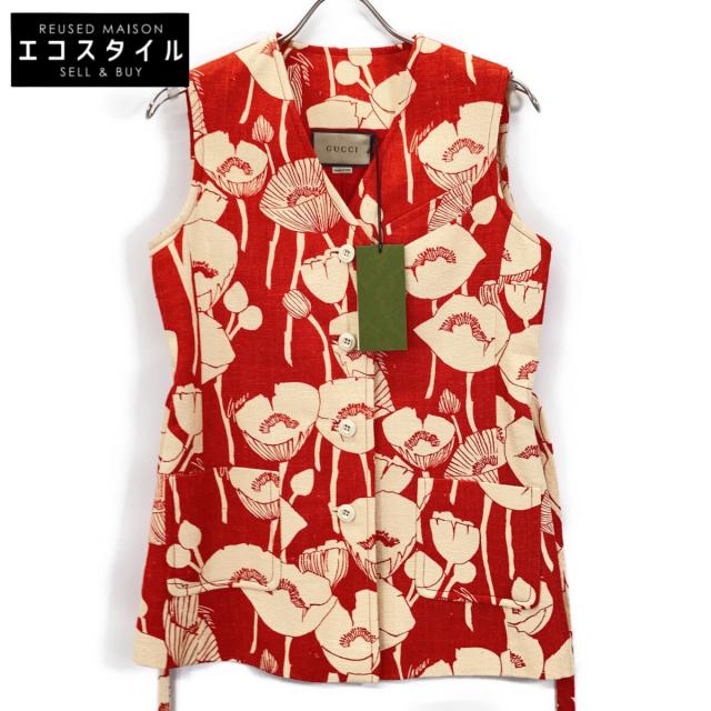 GUCCI グッチ ベスト 38 レッド レディース